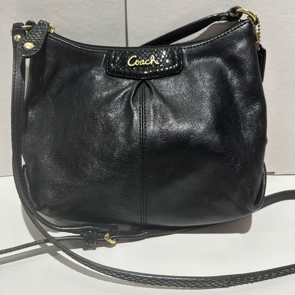 Coach | Bags | Coach Black Leather Snakeskin Womens Bag | Poshmark